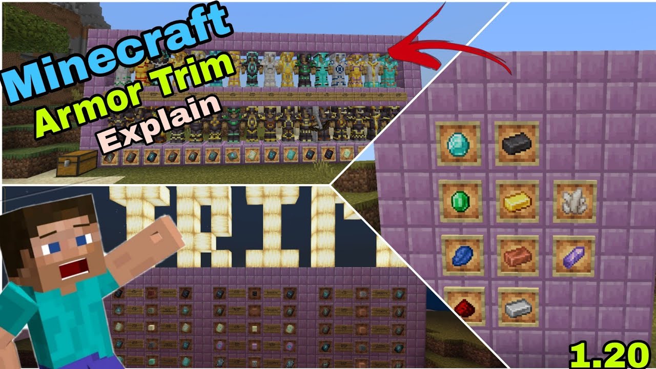 How to find Armor Trim all about armor trim |Minecraft PE 1.20| - YouTube