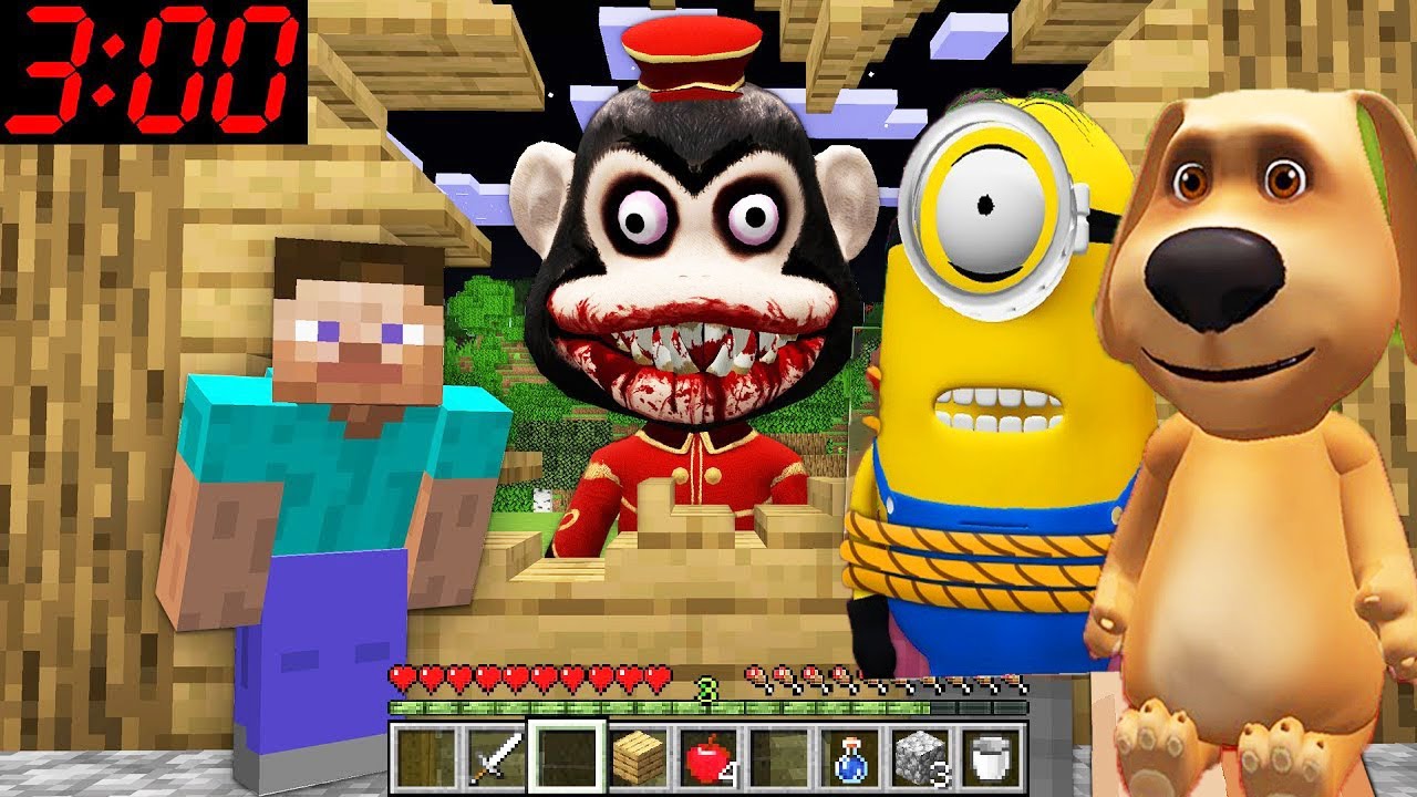 NUB AND PRO I found FNAF MONKEY EXE vs NOOB and BEN and MINION at 3:00 ...