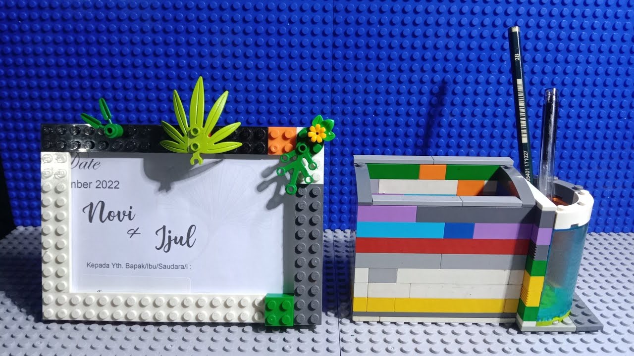 Membuat bingkai foto dan tempat pensil dari lego - YouTube