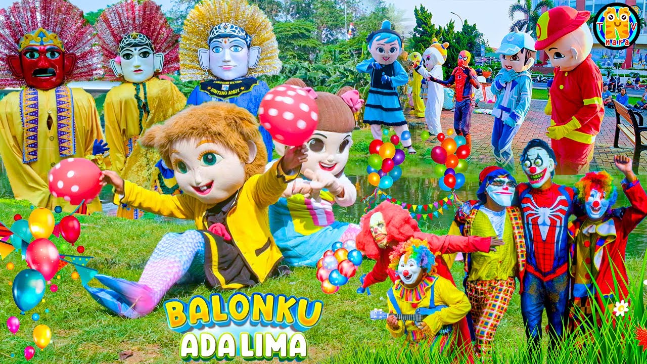 LAGU BALONKU ADA LIMA🎈 PERKUMPULAN BADUT BADUT ULANGTAHUN DAN ONDEL ...