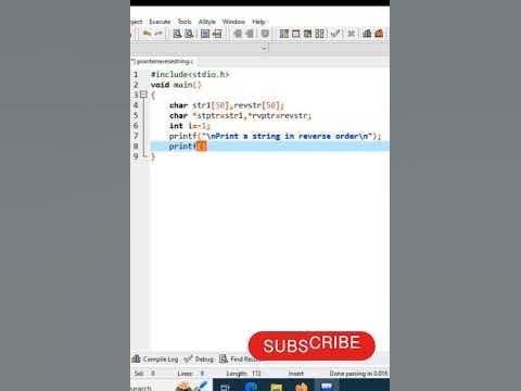 C program to reverse a string using pointer #viral #c #learn #bca#coding #how - YouTube