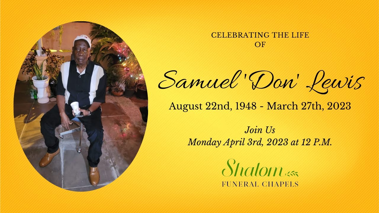 The Funeral Service of Samuel 'Don' Lewis - YouTube