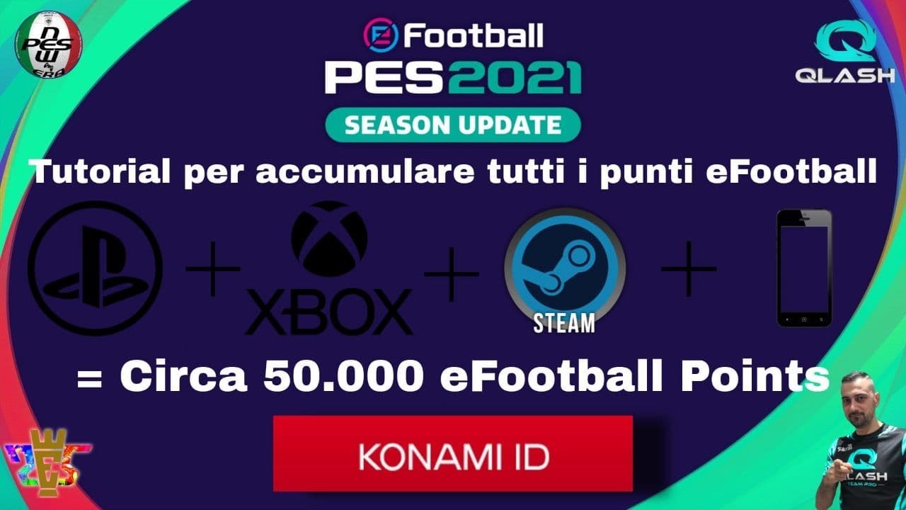 PES 2021 | KONAMI ID | Tutorial per accumulare circa 50.000 eFootball ...
