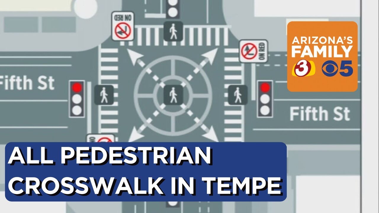 Tempe to start testing 'all-pedestrian' crosswalk next week - YouTube