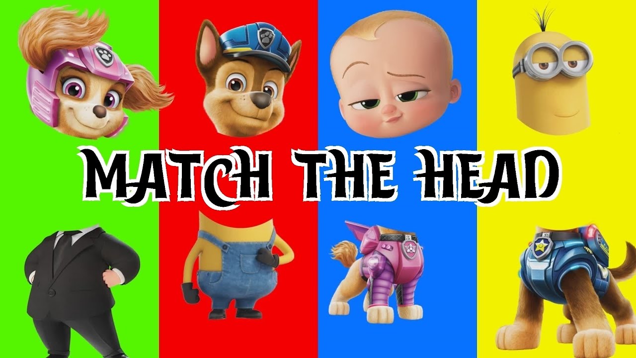 Skye PAW Patrol & Chase PAW Patrol & Baby Boss & Kevin Minions Match ...