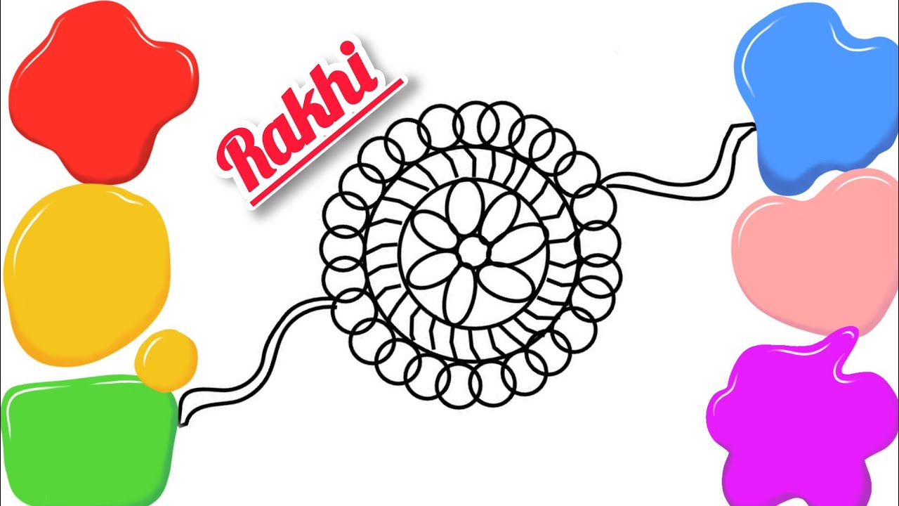 How to Paint a Rakhi🪅 Step by Step for Kids| Painting | Drawing ...