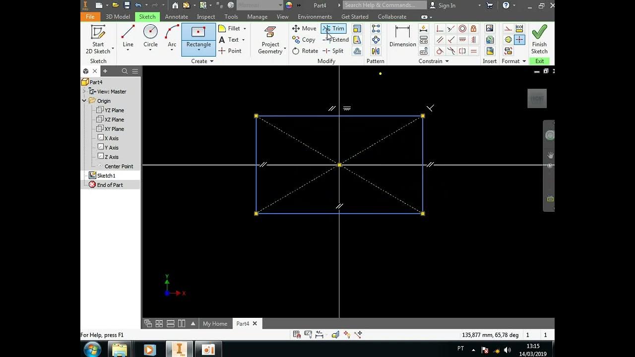 Sketch Arc Autodesk Inventor 2019 - YouTube