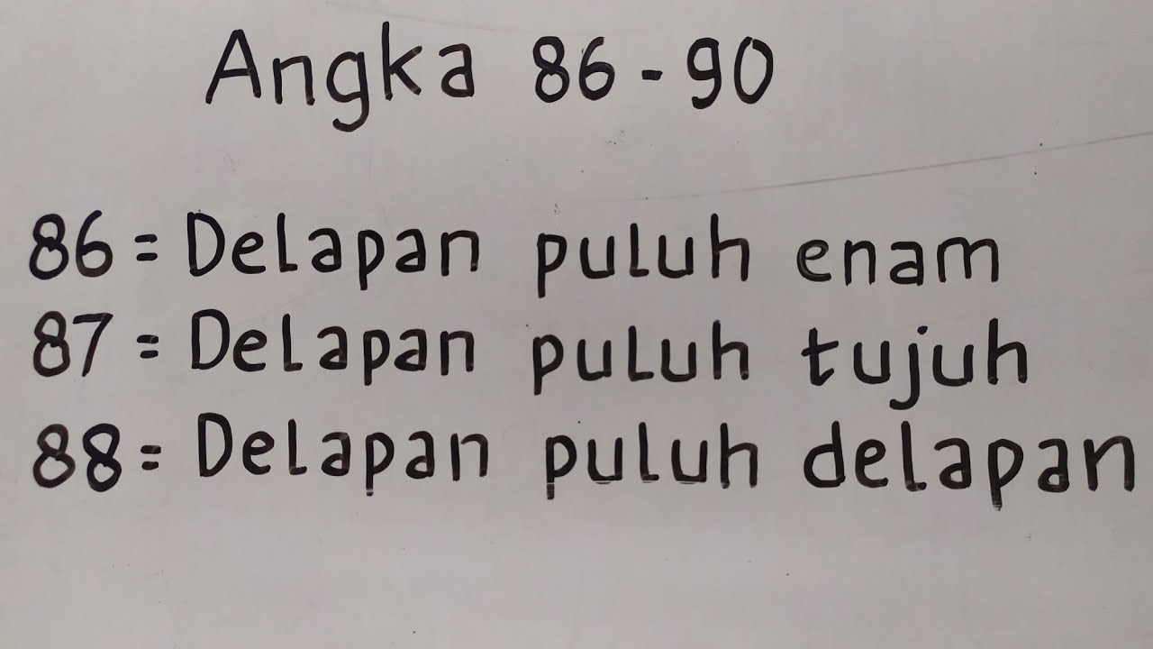 Belajar Membaca, Angka 86-90 - YouTube