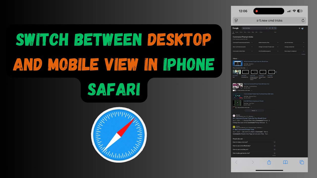 How to Switch Between Desktop and Mobile View in iPhone Safari ? - YouTube