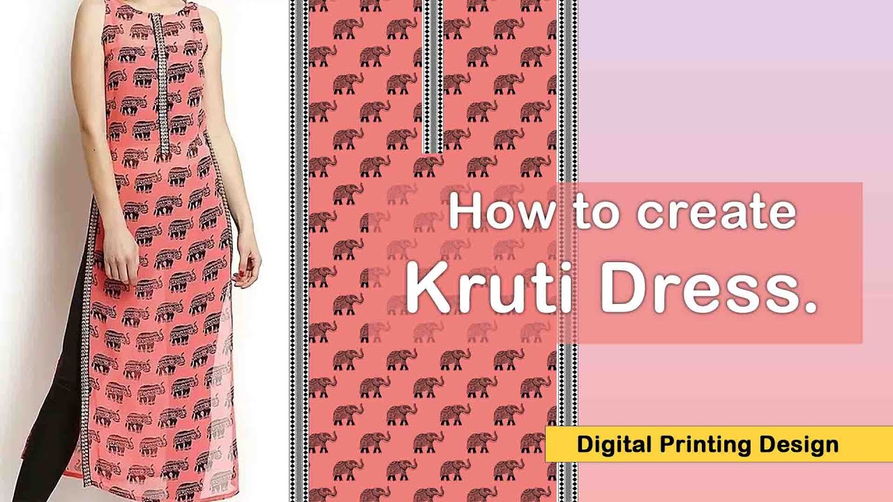 How to create kruti Dress? || Digital Printing Design || Textile Design ...