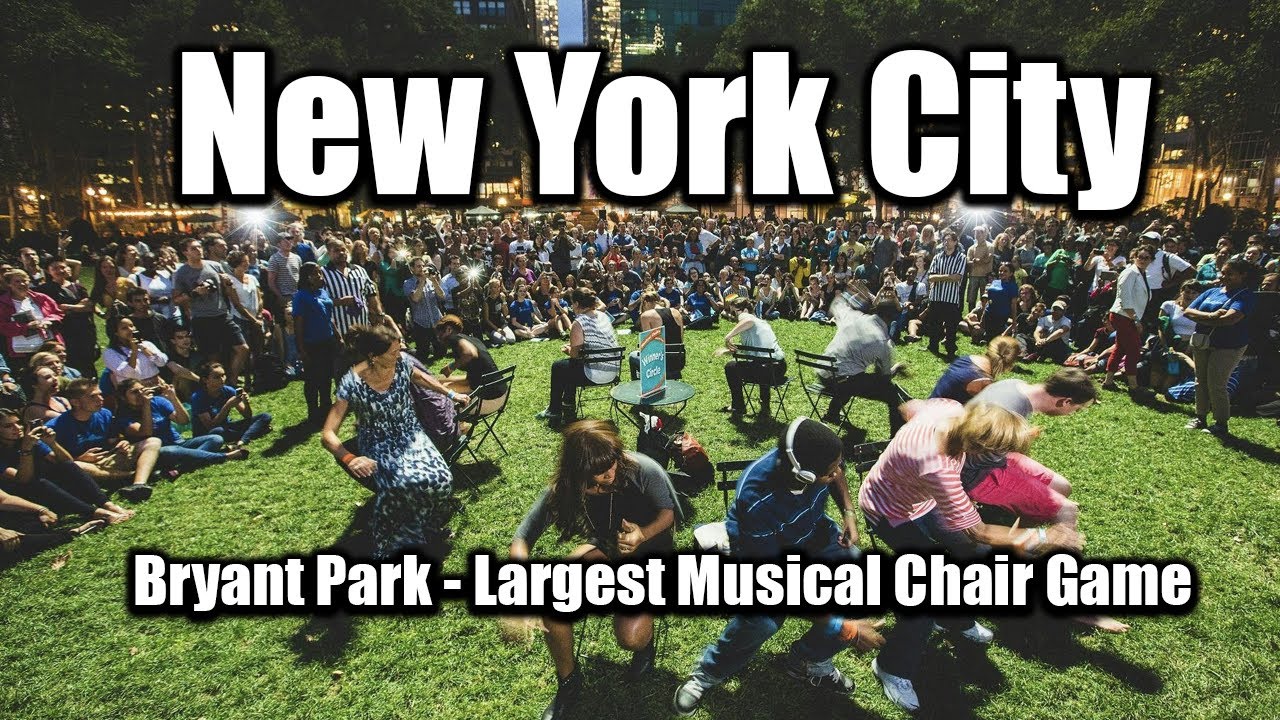LIVE New York City - Largest Musical Chair Game - Bryant Park - Midtown ...