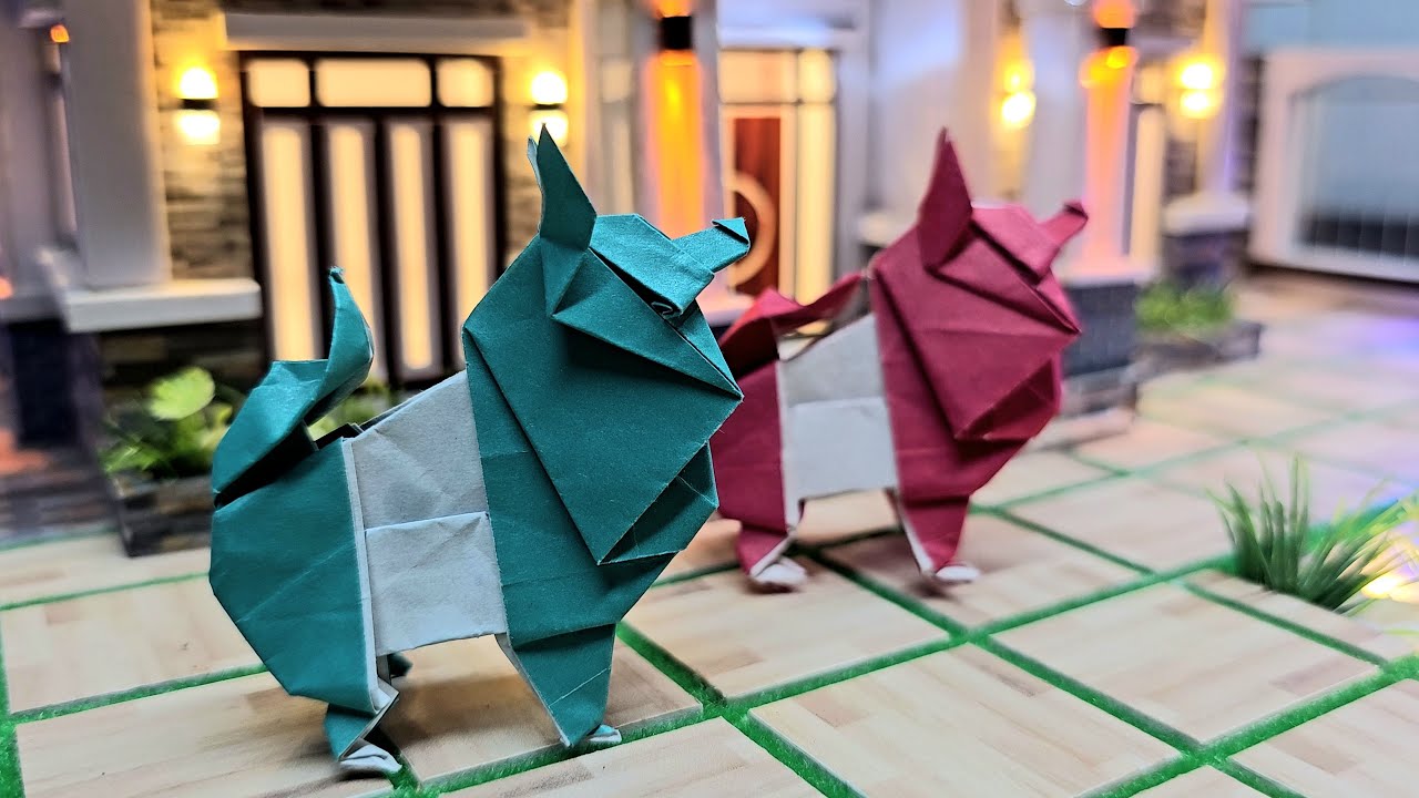 Fold a cute Dog with Origami paper - YouTube