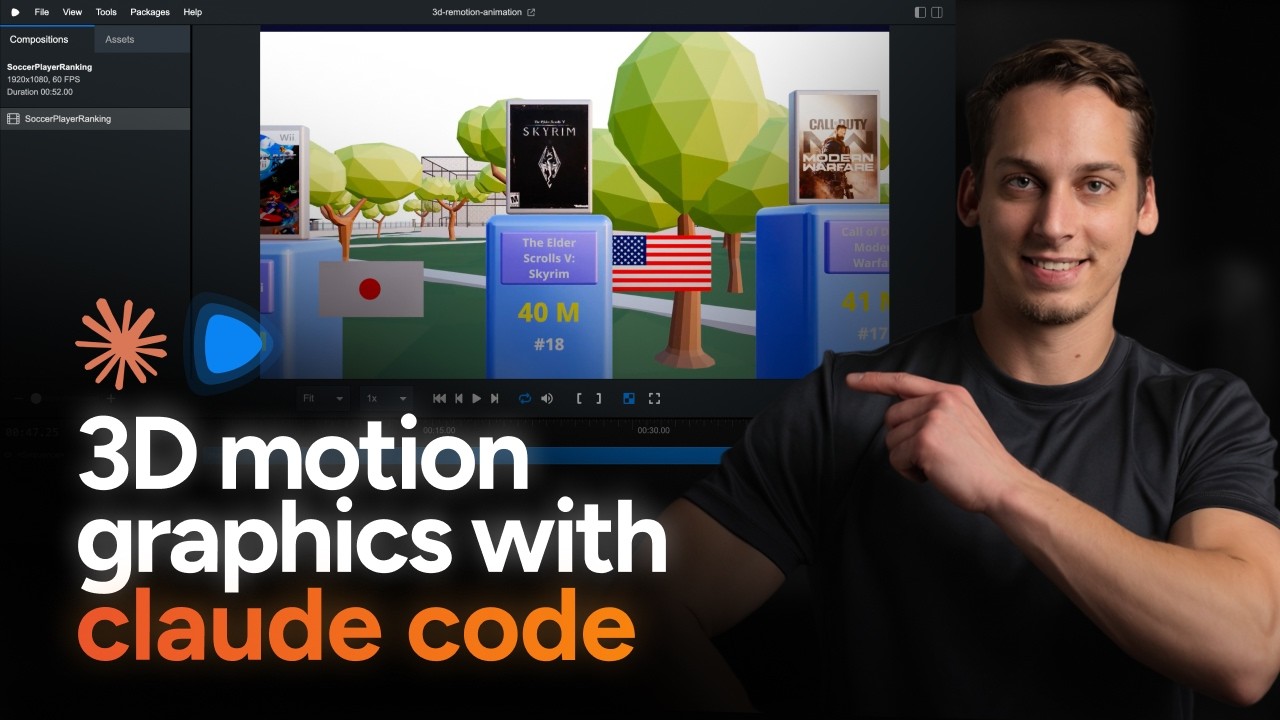 Full 3D Animation using Remotion with Claude Code - YouTube