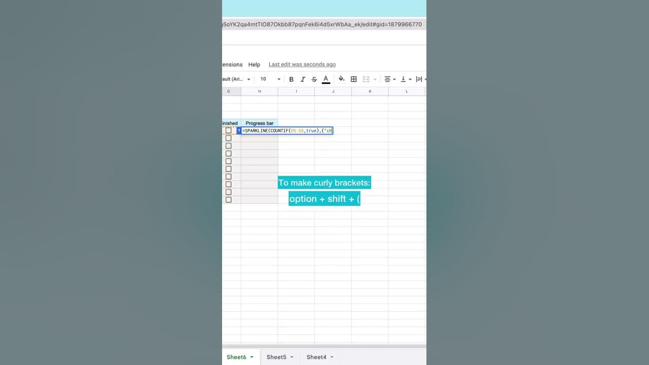 SPARKLINE Function is Excel or google sheet to Display "Progress Bar" - YouTube