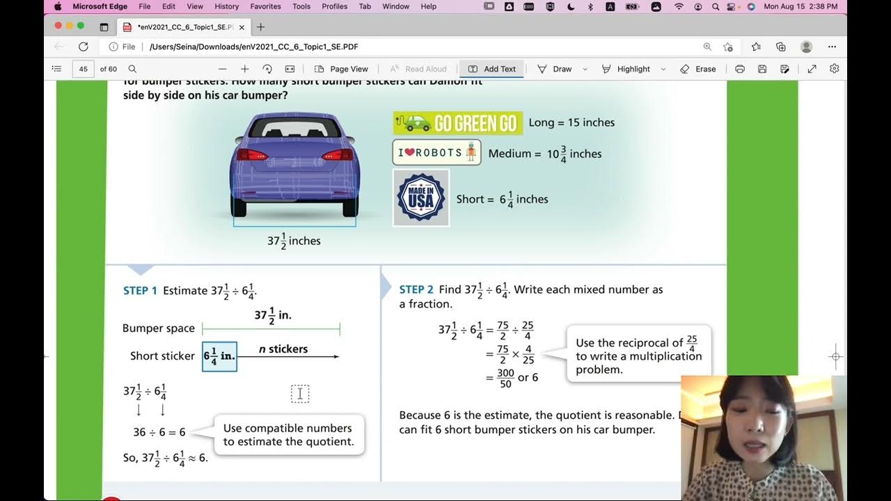 EnVision Math 6 Lesson 1-6: Divide Mixed Numbers - YouTube