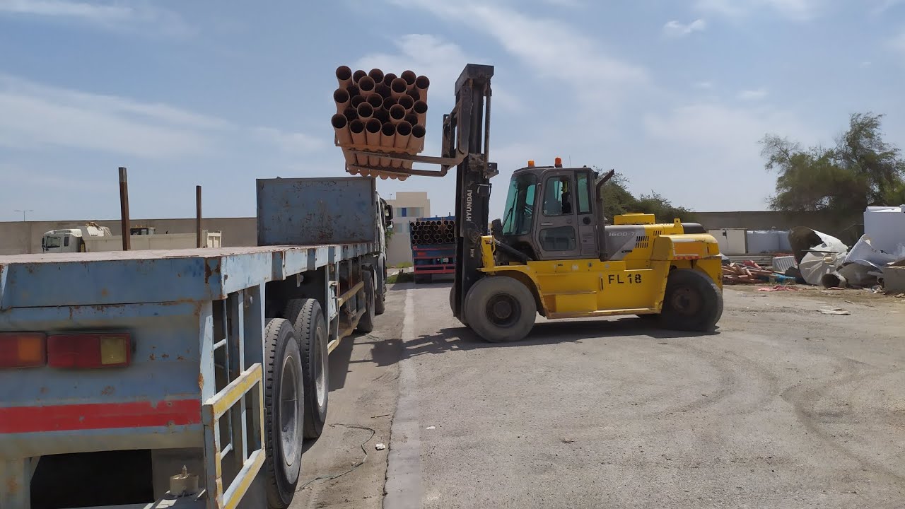plastic pipe | plastic pipe load | pvc pipe loading forklift with ...