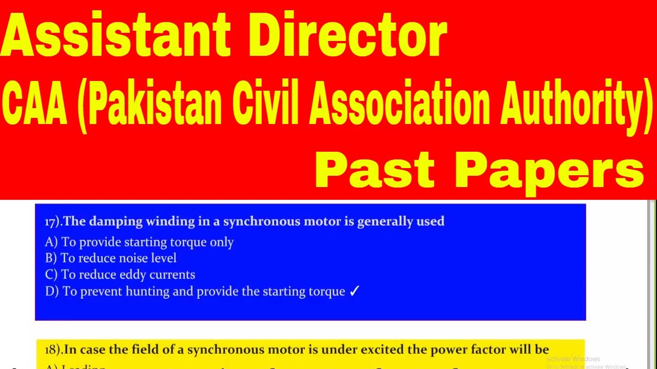 Assistant Director || CAA (Pakistan Civil Association Authority) || E ...