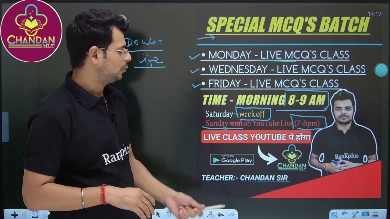 Live class schedule | Chandan Mlt - YouTube