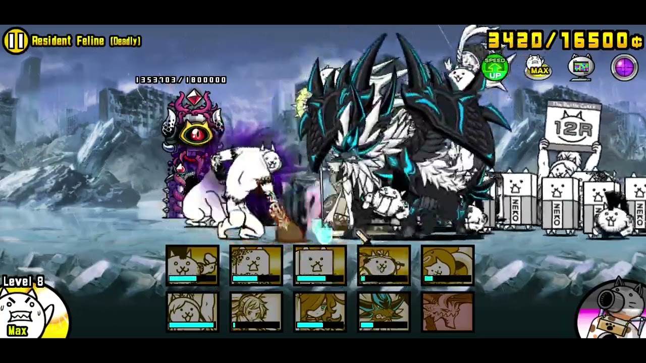 thử thách đánh màn lấy maniac titan cat - YouTube