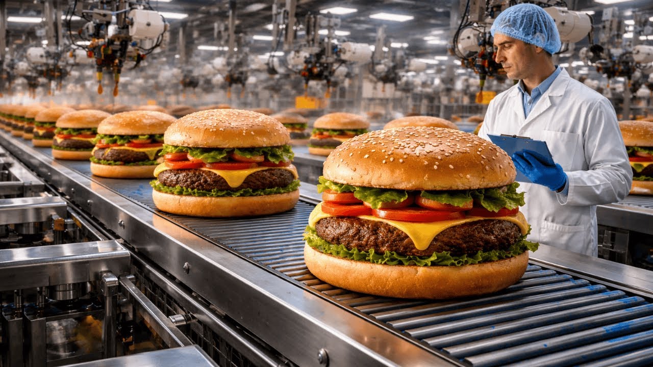 Inside the Hamburger Factory: How Thousands of Burgers Are Made on a ...