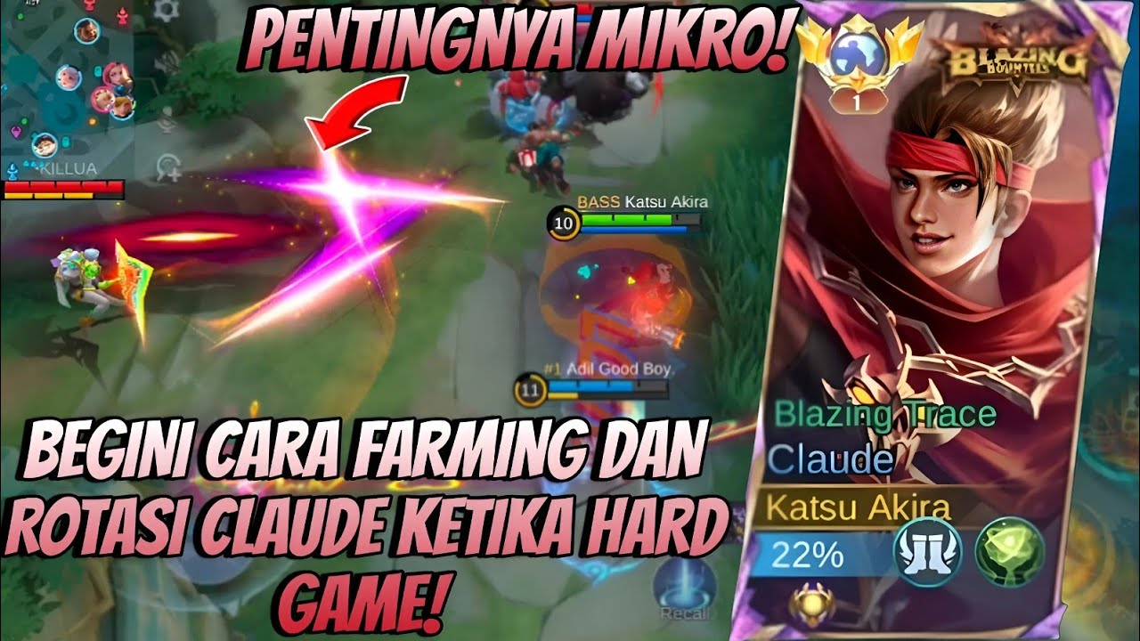 PENTINGNYA MIKRO! BEGINI CARA FARMING DAN ROTASI CLAUDE KETIKA HARD GAME!! TOP GLOBAL CLAUDE ...