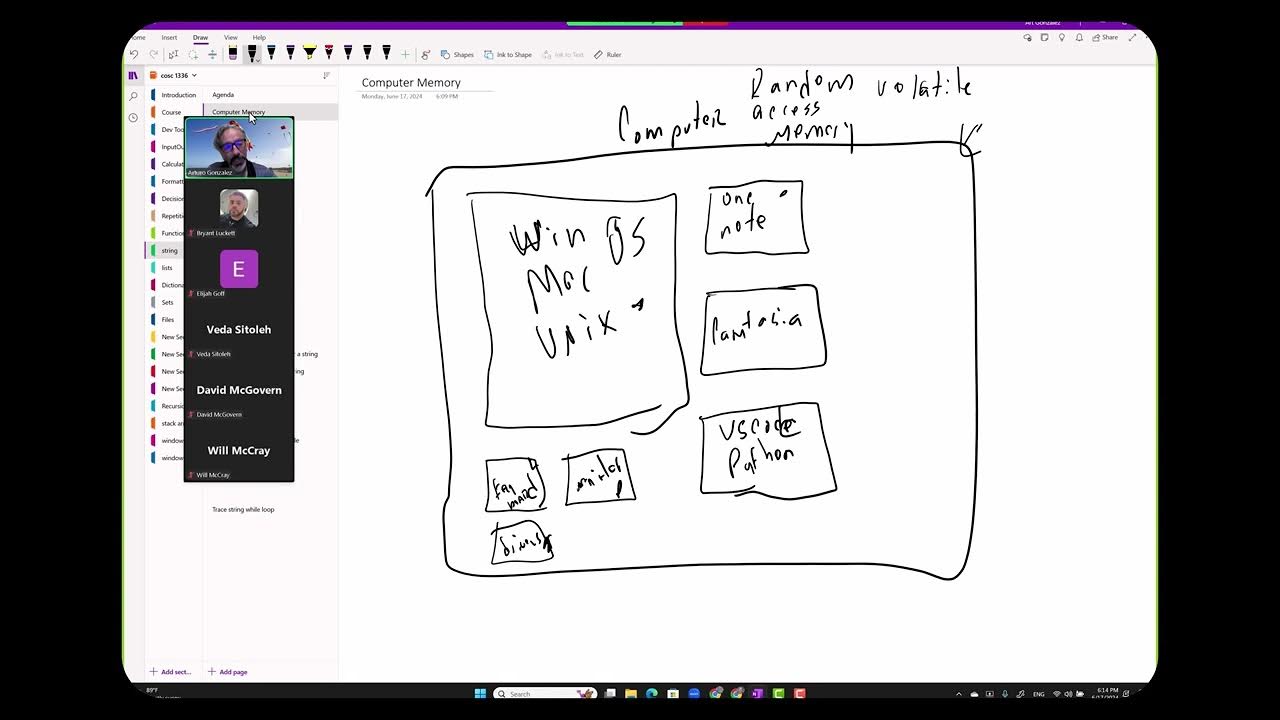 061724 Cosc 1336 Python Computer Memory Youtube