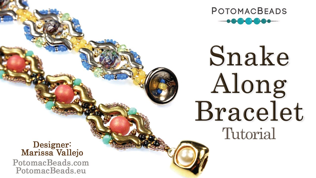 Snake Along Bracelet- DIY Jewelry Making Tutorial by PotomacBeads - YouTube