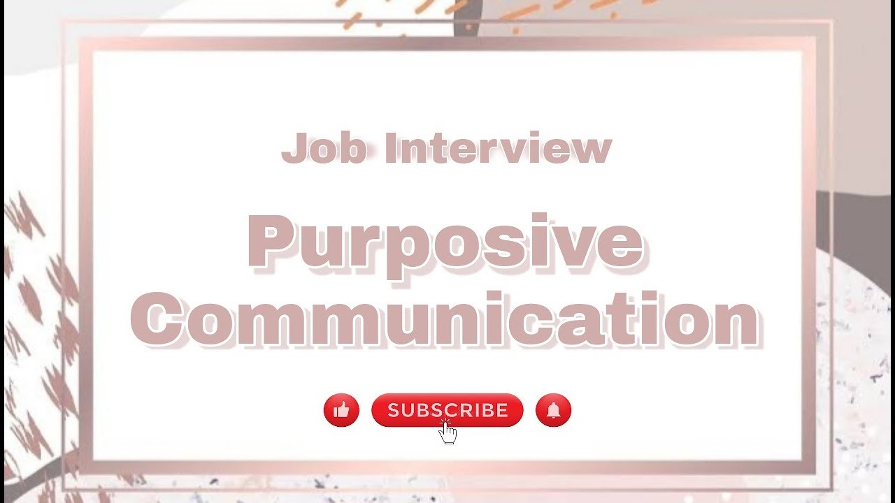 Job Interview Conversation ( Purposive Communication ) - YouTube