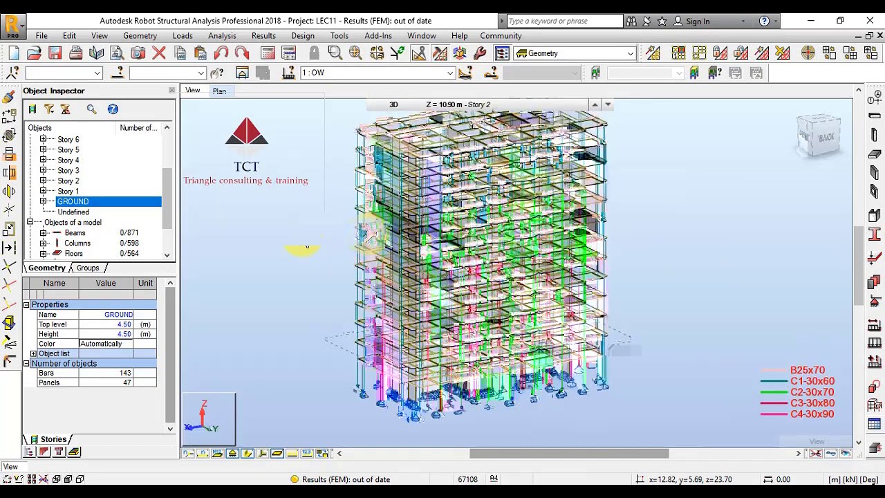 12- Assign columns sections at different floors in robot - YouTube