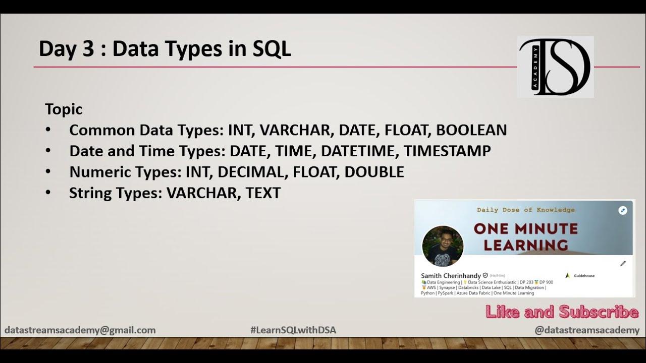 Day 3 : Data Types in SQL Server | Query Performance and Data types ...