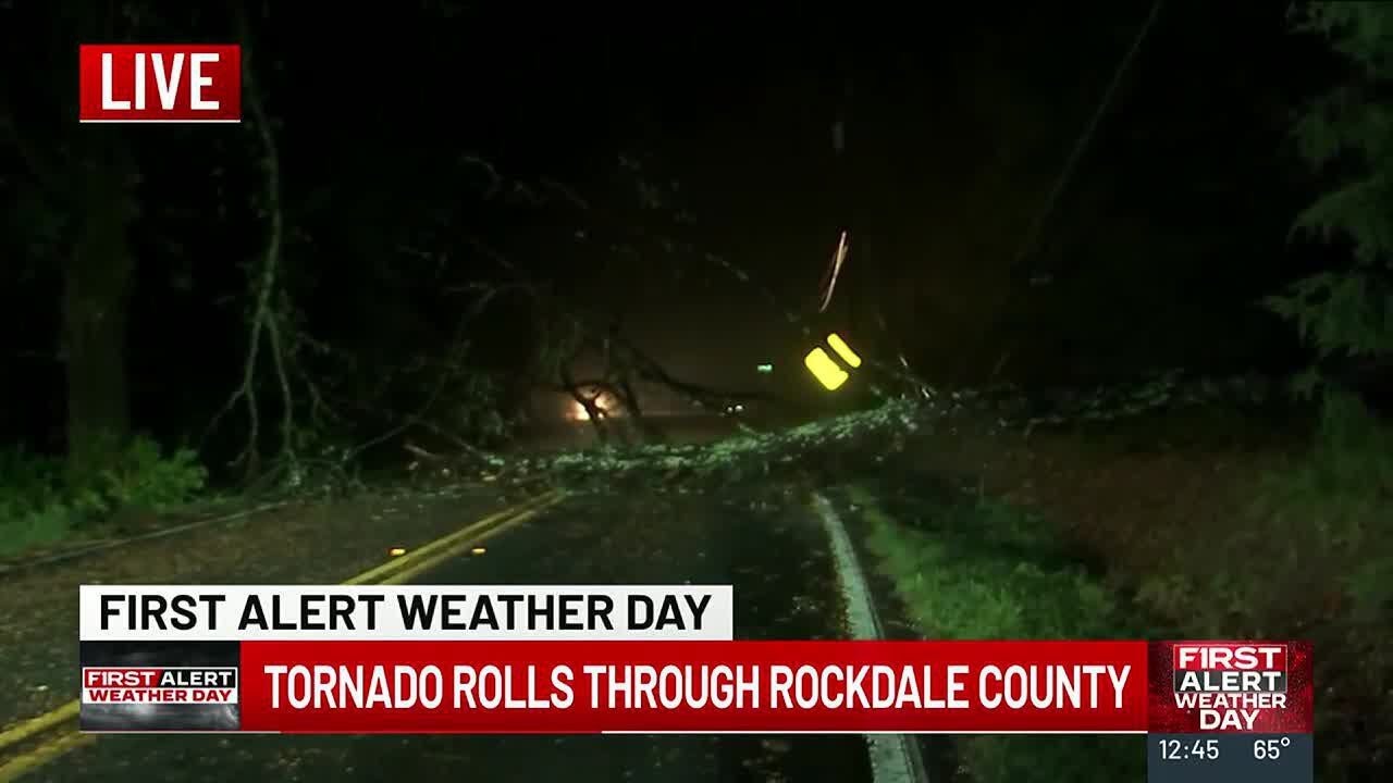 Tornado rolls through Rockdale County; multiple trees down, power ...