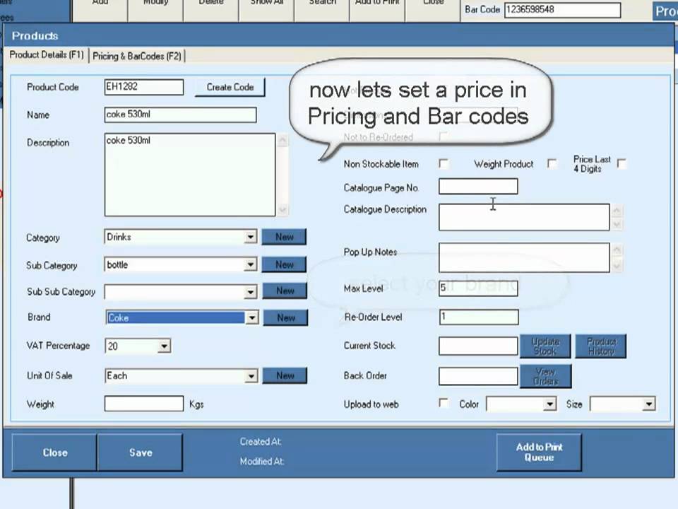 Emperium Retail EPOS Adding a Product - YouTube