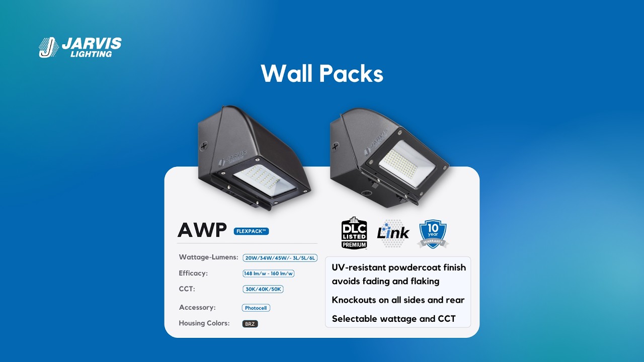 Dual Position LED Wall Pack - Jarvis Lighting AWP Series - YouTube