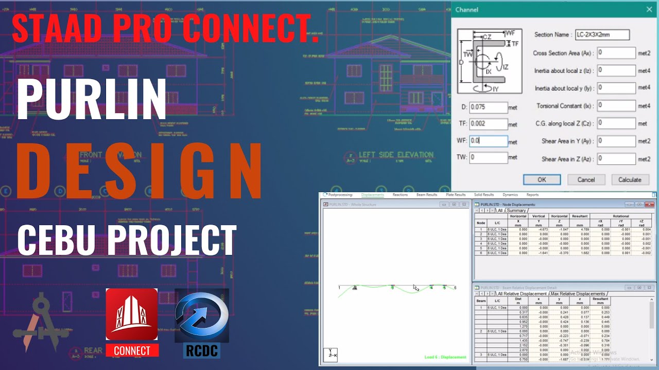 STEEL PURLIN - STAAD PRO CONNECT (STRUCTURE WIZARD) - YouTube