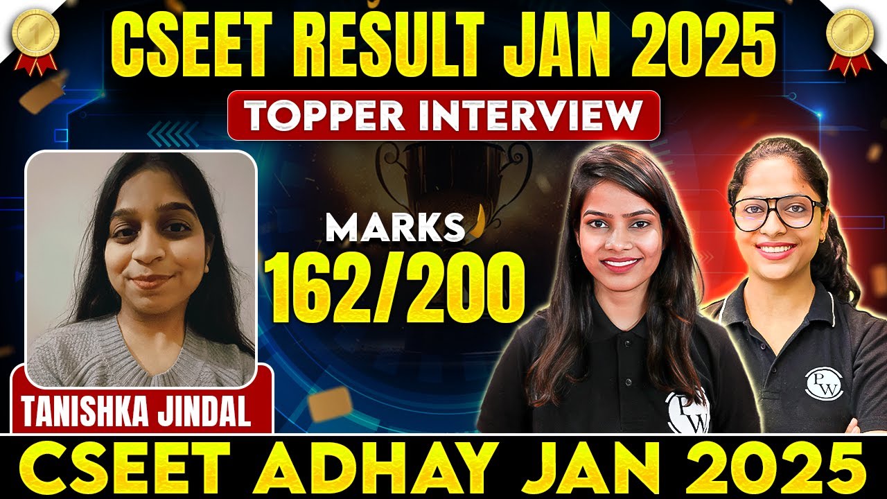 CSEET Result Jan 2025 | Topper Tanishka (162/200)🤩 - YouTube