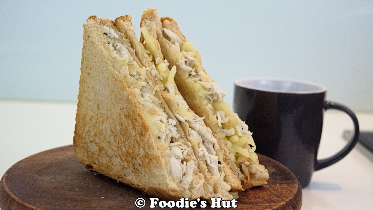 Cheesy Chicken Sandwich - Recipe by Foodie's Hut #0058 - YouTube