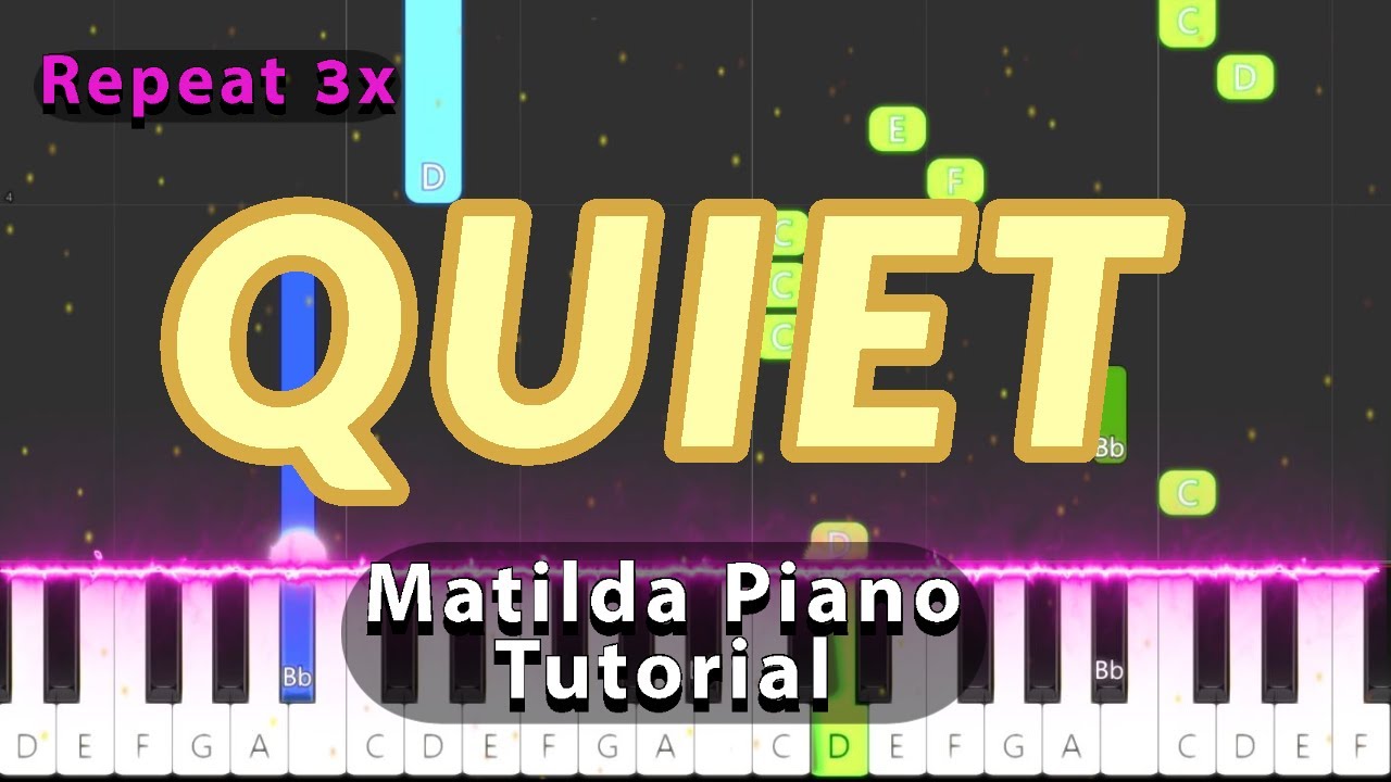 Quiet (Matilda The Musical) - Easy Piano Tutorial (Looped 3 Times ...