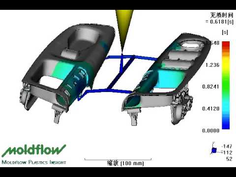 moldflow analysis for gate design at UPmold - YouTube