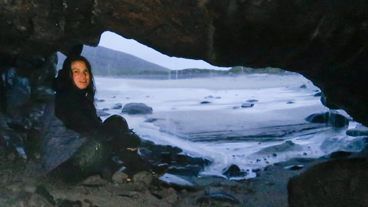 MAROONED ON A TINY SCOTTISH ISLAND DURING A WILD STORM | shelter in a ...