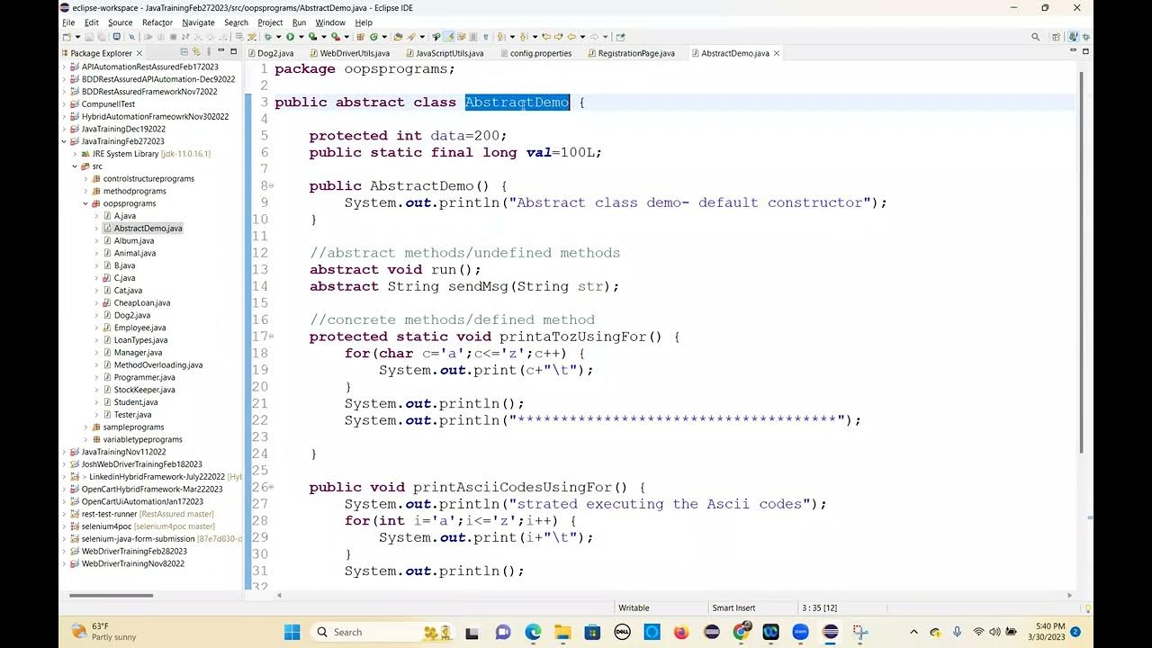 Java Oops Abstraction Interface Abstractclass Marc30 2023 Youtube