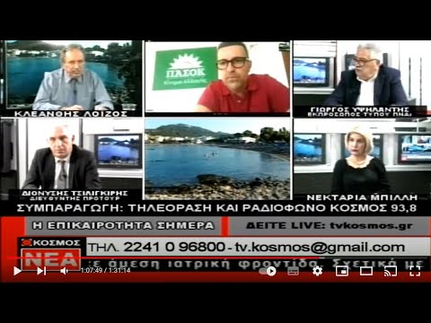 ΚΛΕΑΝΘΗΣ ΛΟΪΖΟΣ - TVKOSMOS 27.04.23 - ΓΙΩΡΓΟΣ ΥΨΗΛΑΝΤΗΣ - ΔΙΟΝΥΣΗΣ ...