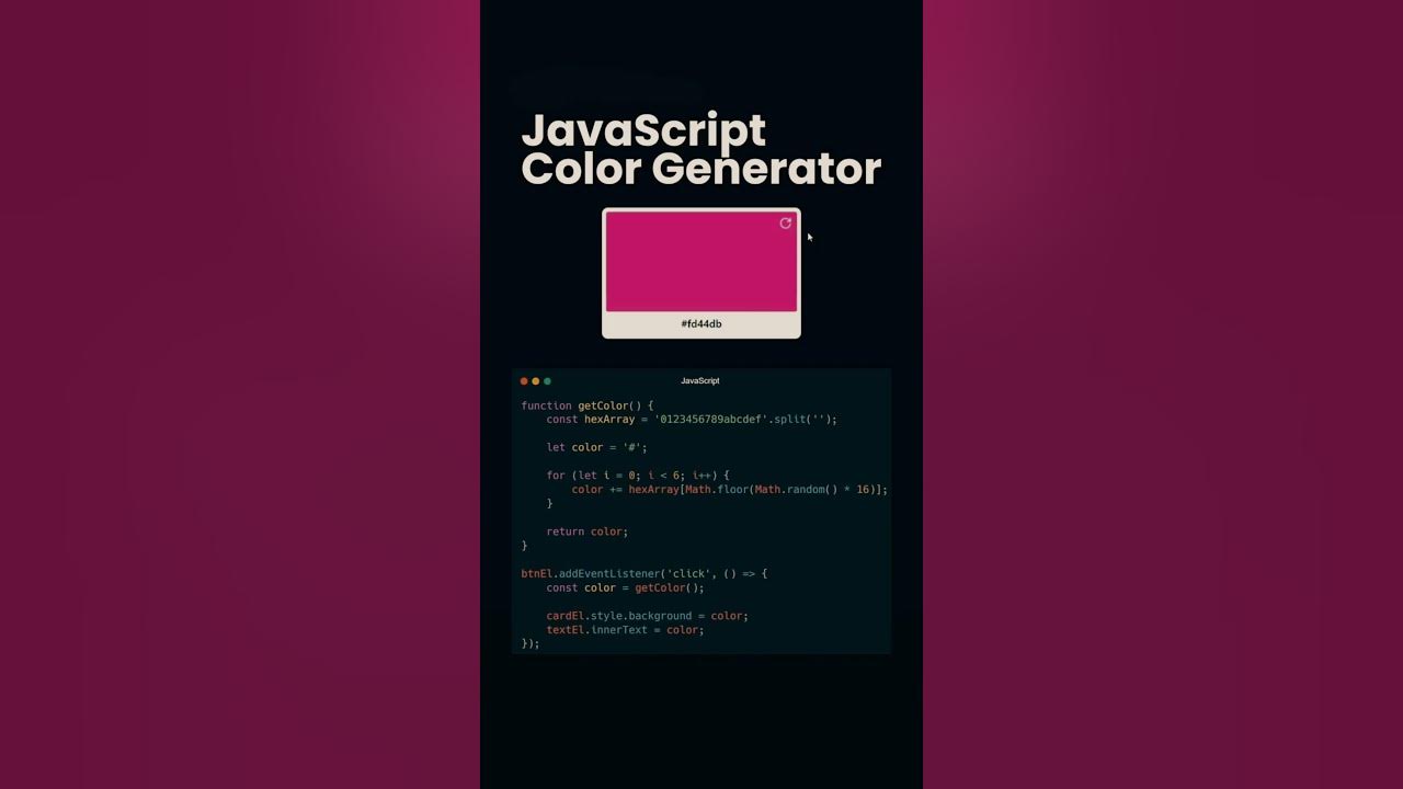 JavaScript colour generator - YouTube