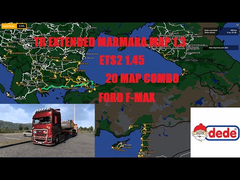 TR EXTENDED MARMARA MAP 1.3   ETS2  1.45  20 MAP COMBO          GEBZE-SELANİK