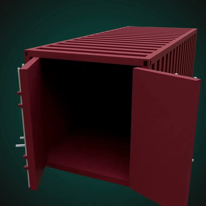Door Opening Voxel Shipping Container - YouTube