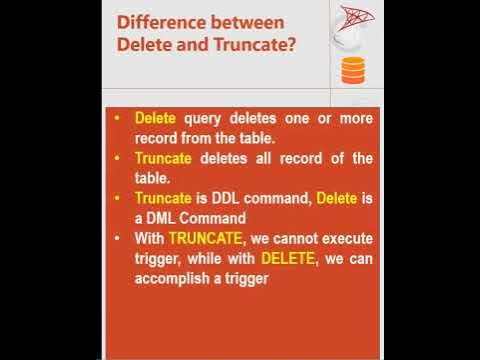 Delete Vs Truncate -MS SQL Server Interview ask question - YouTube