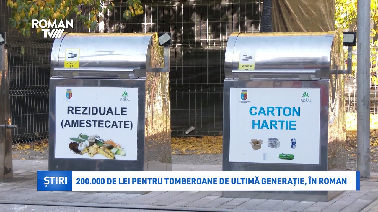 200.000 de lei pentru tomberoane de ultimă generație, în Roman - YouTube