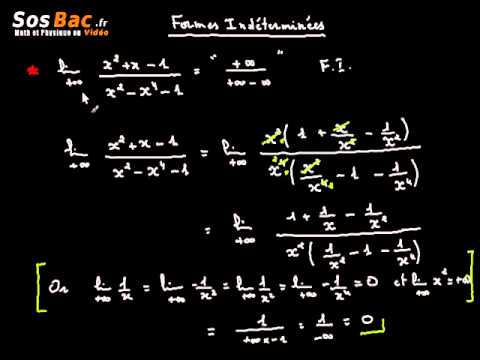 Calcul de limites : Formes indéterminées cours 2 - YouTube