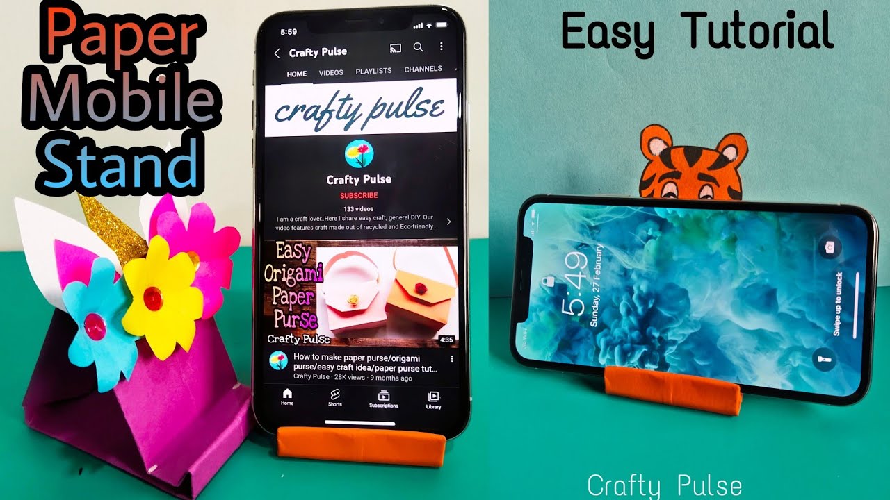 Origami paper mobile stand/how to make mobile stand/DIY easy mobile ...