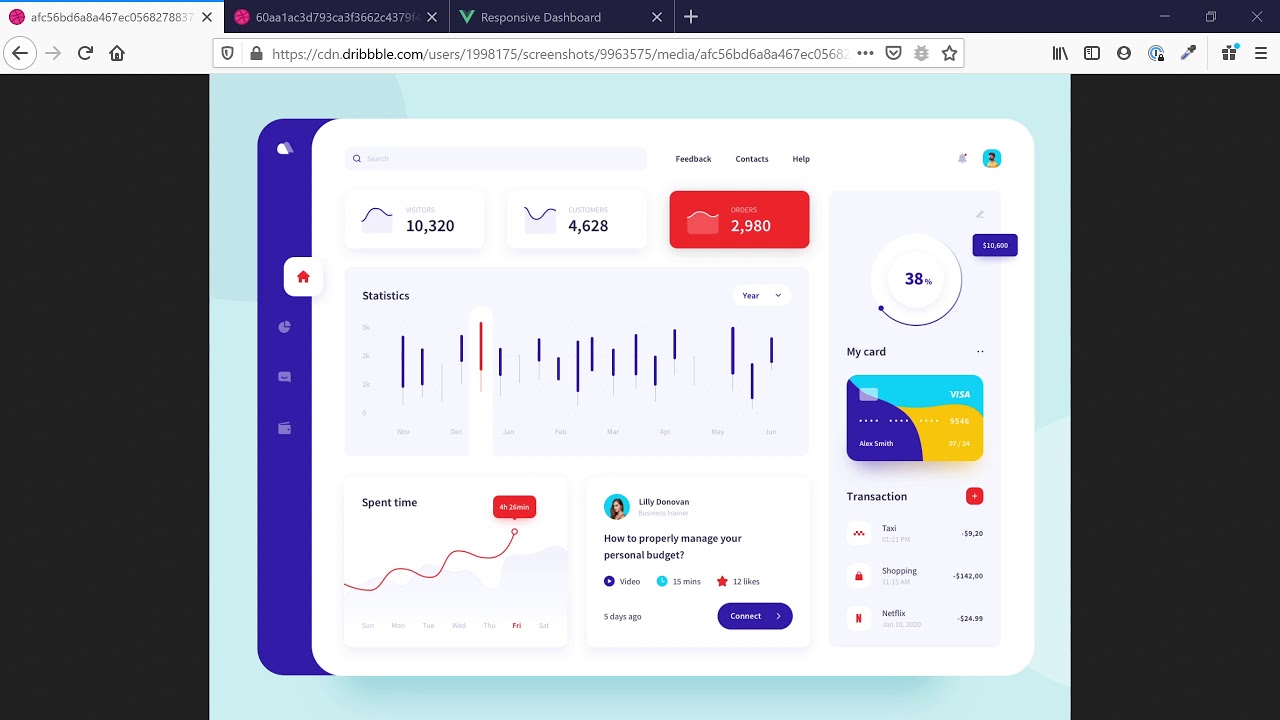 Responsive Dashboard Con Tailwindcss Parte 1 Youtube