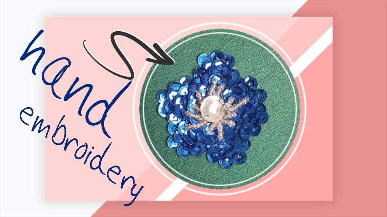 Hand embroidery;flower embroidery with beads ,beads work - YouTube